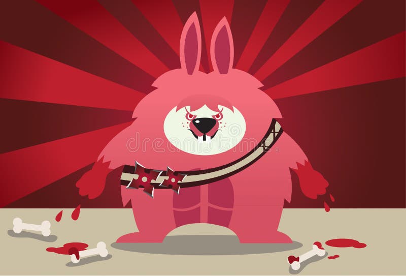 Conejo malvado ilustración del vector. Ilustración de sangre - 51716007