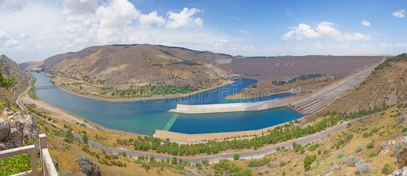 Turkey - Euphrates River at Ataturk Dam Stock Image - Image of sanl ...
