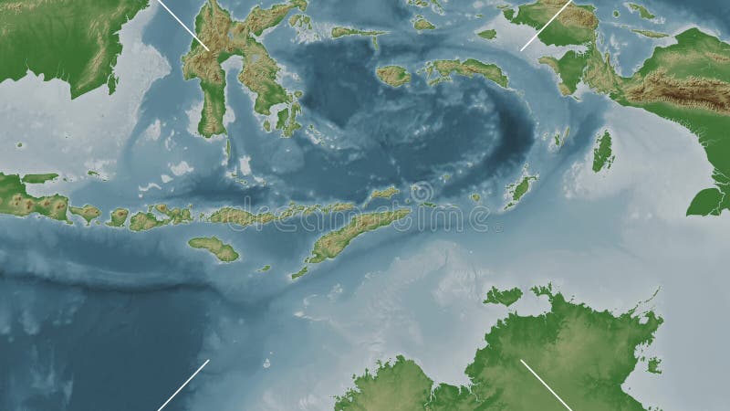 Atauro Island in the Banda Sea. Physical Map. Slide Stock Footage ...