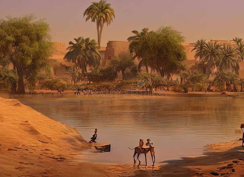 Atbara, River Nile, Sudan. Generative AI. Stock Illustration ...