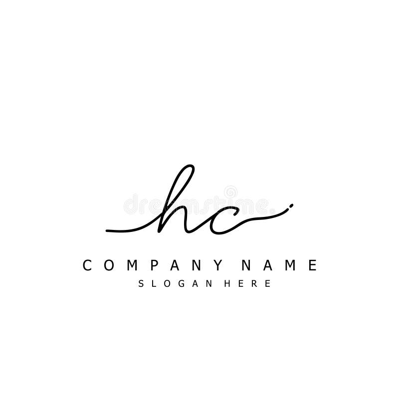 Letter HC Handwritten Signature Logo Stock Vector - Illustration of ...