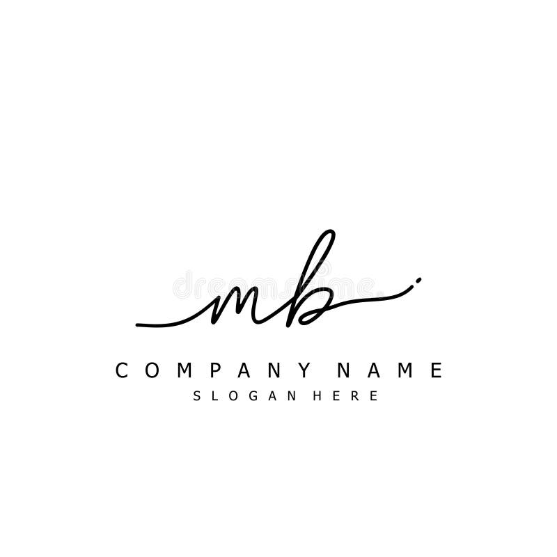 Letter MB Handwritten Signature Logo Stock Vector - Illustration of ...