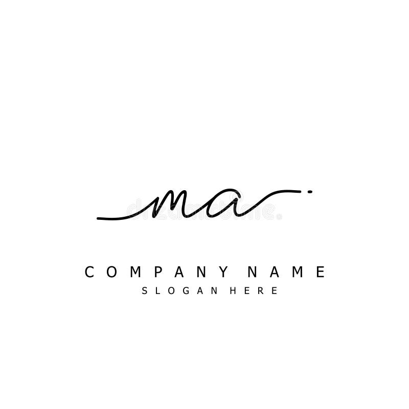 Letter MA Handwritten Signature Logo Stock Vector - Illustration of ...