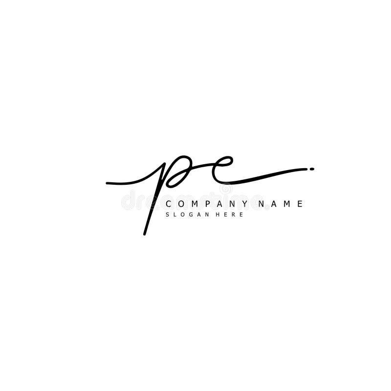 Letter PE Handwritten Signature Logo Stock Vector - Illustration of ...