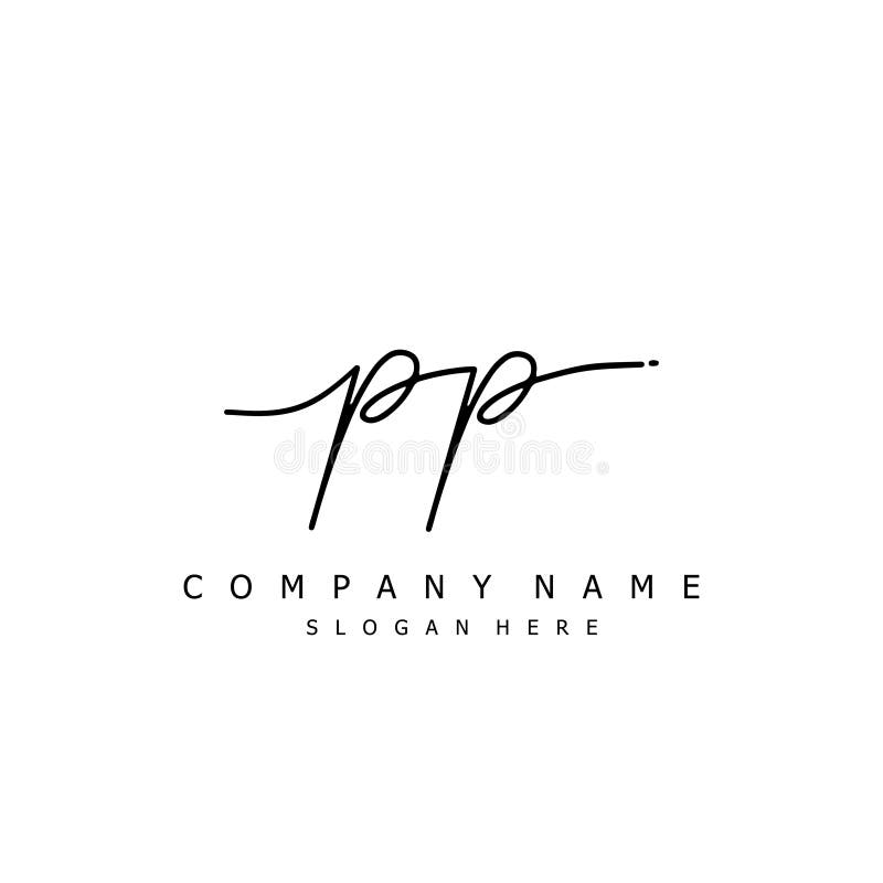 Letter PP Handwritten Signature Logo Stock Vector - Illustration of ...
