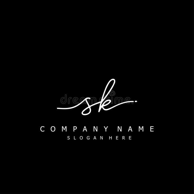 Letter SK Handwritten Signature Logo Stock Vector - Illustration of ...