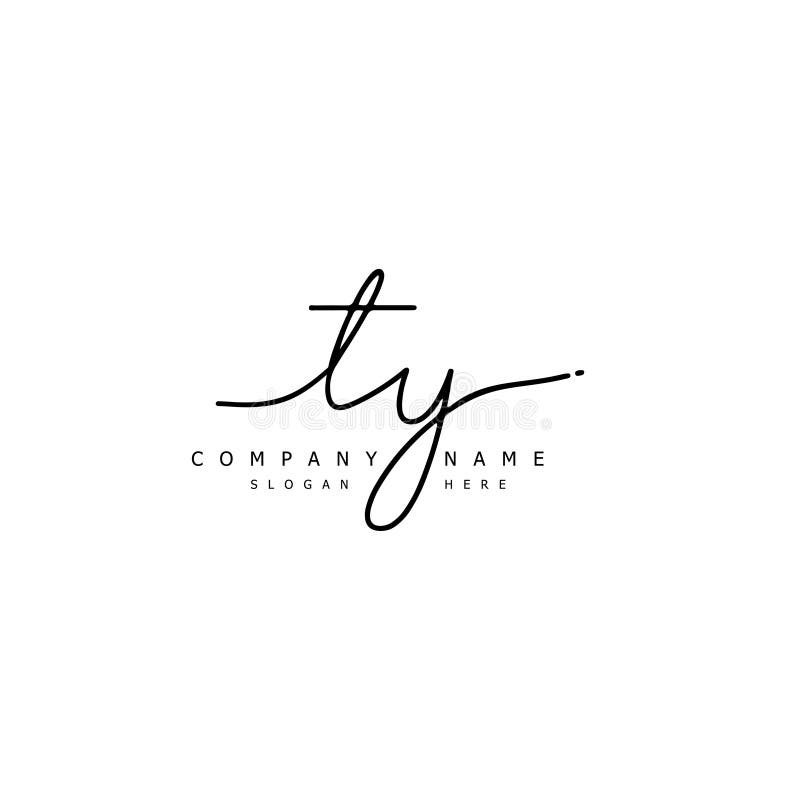 Letter TY Handwritten Signature Logo Stock Vector - Illustration of ...