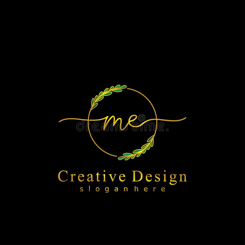 ME Initial Handwriting Logo Circle Template Vector Stock Vector ...