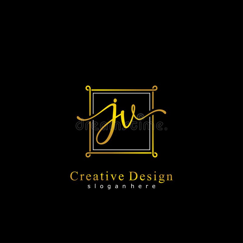 JV Initial Handwriting Logo Circle Template Vector Stock Vector ...