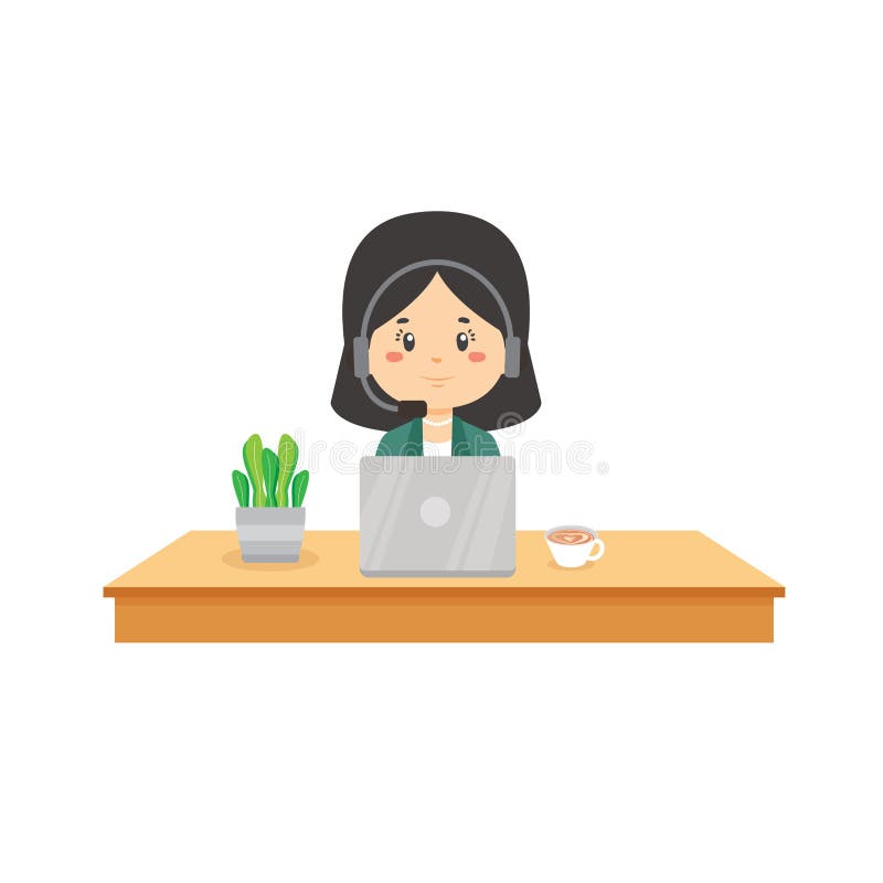 Atendimento Ao Cliente Na Mesa Ilustração do Vetor - Ilustração de ...