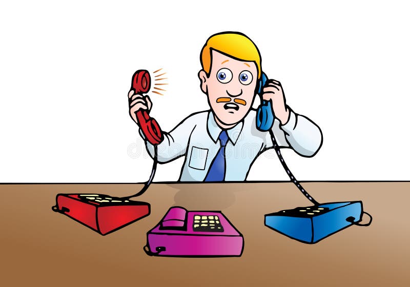 Atendimento Do Serviço Telefónico Ilustração Stock - Ilustração de cara ...