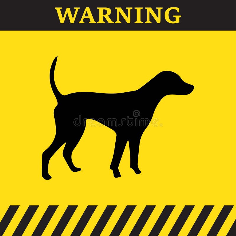 Warning Symbol on Yellow Background with the Silhouette of a Dog Stock ...