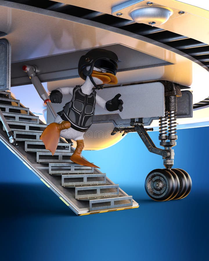 Aterrizaje Experimental Del Pato En El Planeta Azul Stock de ...