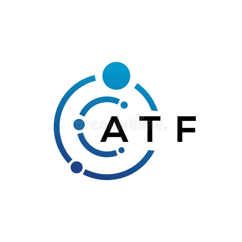 ATF Letter Logo Design on Black Background. ATF Creative Initials ...