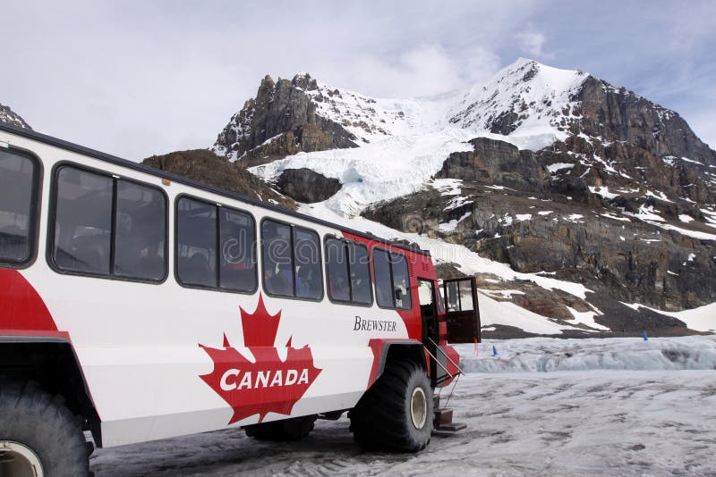 Athabasca Glacier, Ice Explorer Bus Editorial Photo - Image of columbia ...