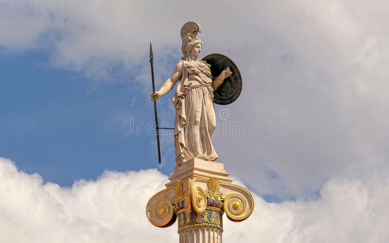 Athena, the Ancient Greek Goddess of Wisdom and Knowledge. Marble ...