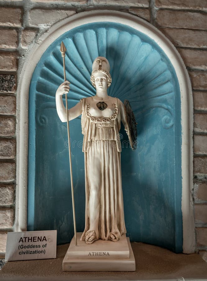 Athena De Oude Griekse Godin Stock Foto - Image of griekenland, marmer ...