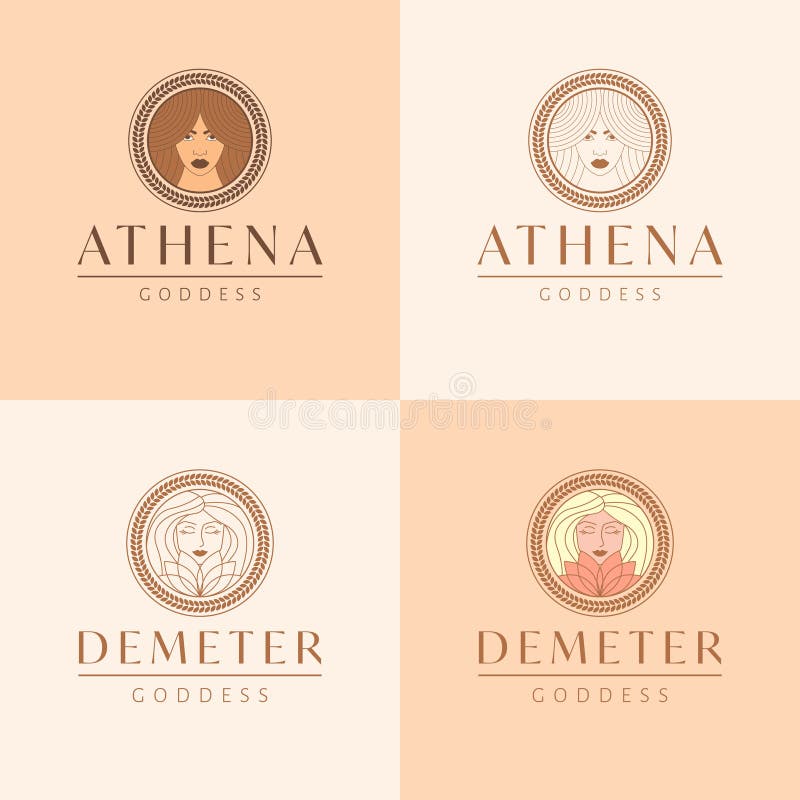 Athena Goddess Logo Design. Greek Goddess Vector Logotype. Beauty and ...