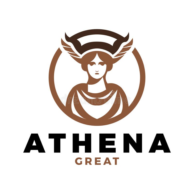 Athena Icon Logo Design Template Stock Vector - Illustration of female ...