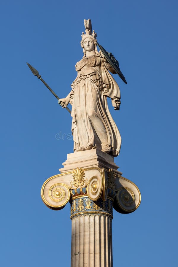 Athena Statue in Front of Academy of Athens, Greece Editorial ...