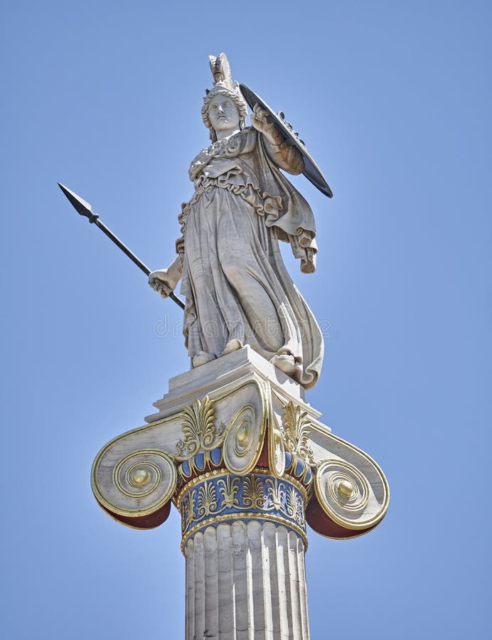 Athena Statue, the Goddess of Wisdom and Philosophy Stock Image - Image ...