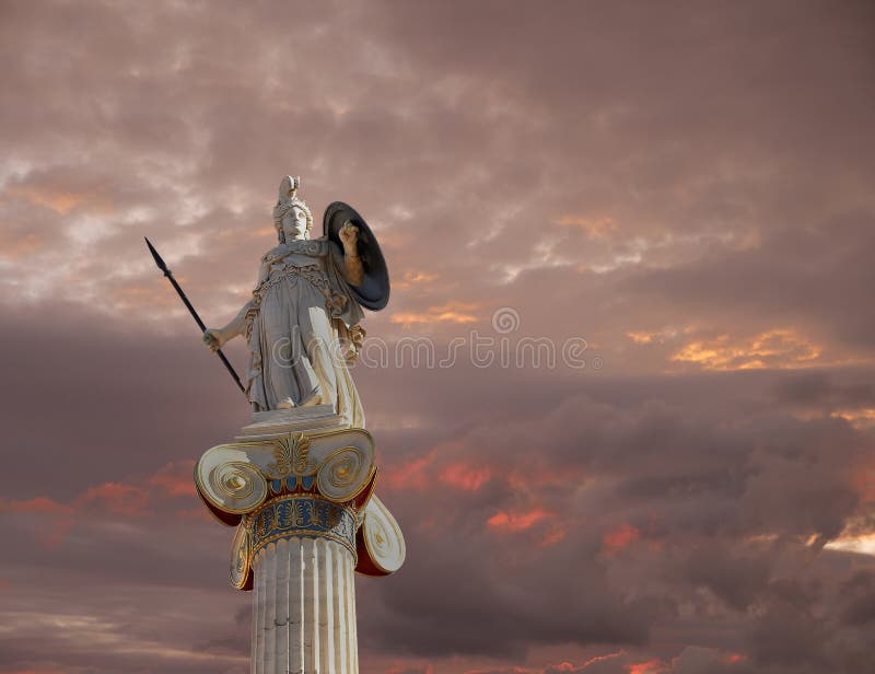 Athena Statue, the Goddess of Wisdom and Philosophy Stock Image - Image ...