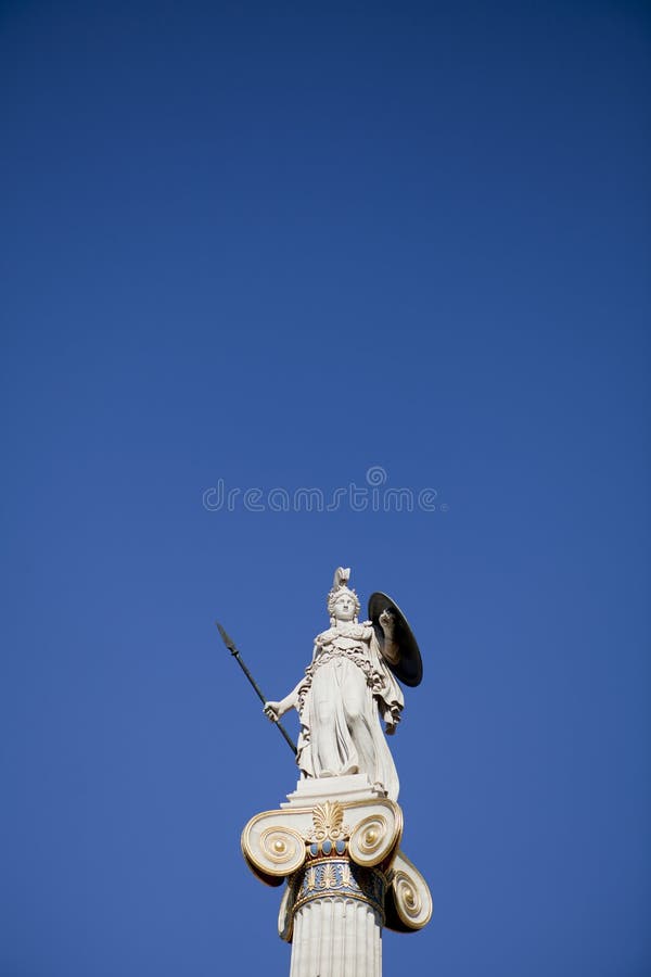 Athena Statue, the Goddess of Wisdom and Philosophy Stock Image - Image ...