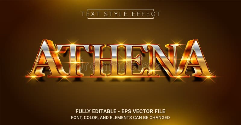 Athena Text Style Effect. Editable Graphic Text Template Stock Vector ...