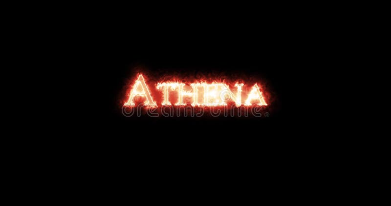 Athena Written with Fire. Loop Stock Footage - Video of glow, ancient ...
