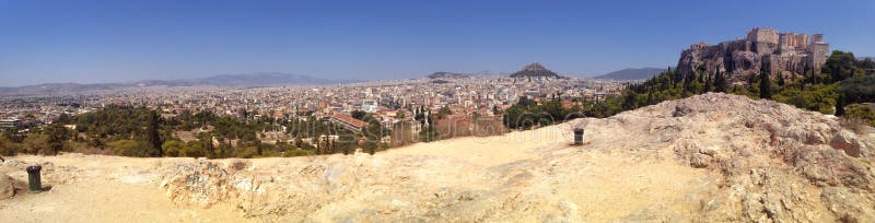 Athene Acropolis Landscape. Stock Image - Image of history ...