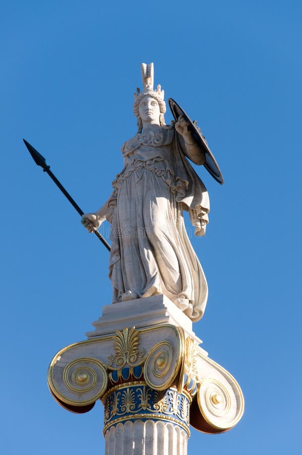 Athene-Statue stockbild. Bild von denkmal, akademie, stange - 8122081