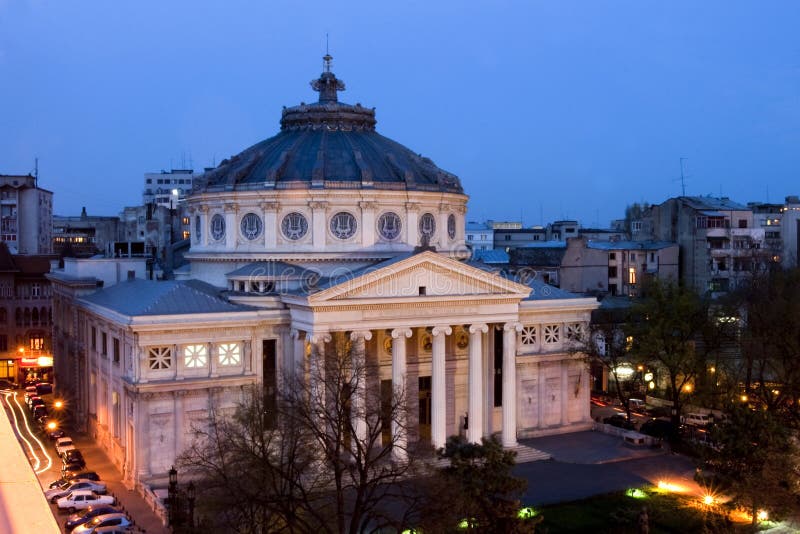 Bucharest, Romania Atheneum Stock Photo - Image of landmarks, bucuresti ...