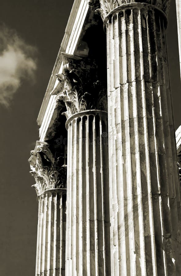 Athenian Columns stock photo. Image of carved, ancient - 2148256