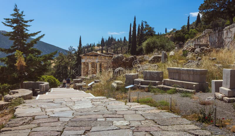 Athenian Treasury - Delphi - Greece Stock Image - Image of athenian ...