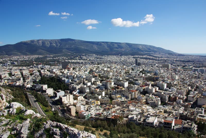 Athens from above stock image. Image of mountain, outdoor - 5300393