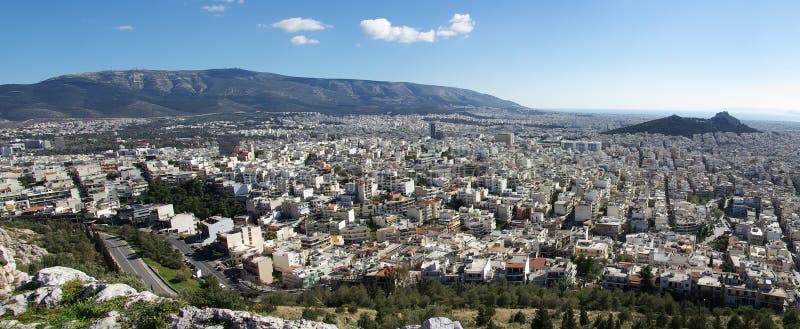Athens from above stock photo. Image of cityscape, sprawling - 5643192