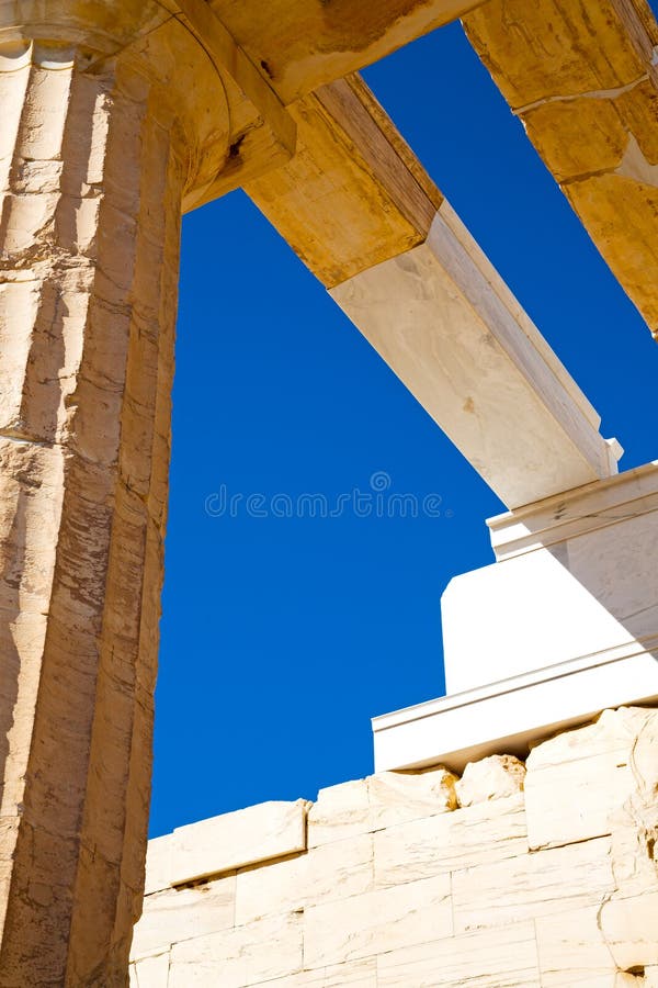 Athens Acropolis and Old Architecture Place Stock Image - Image of ...