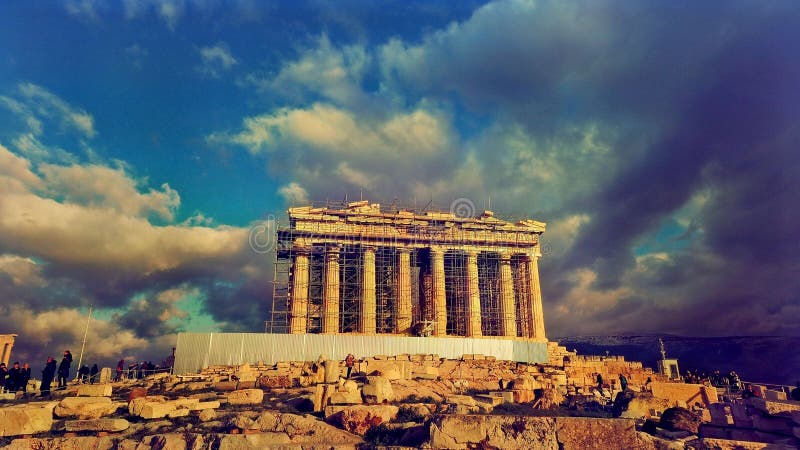 Athens Acropolis in the Sunset Editorial Photo - Image of attraction ...