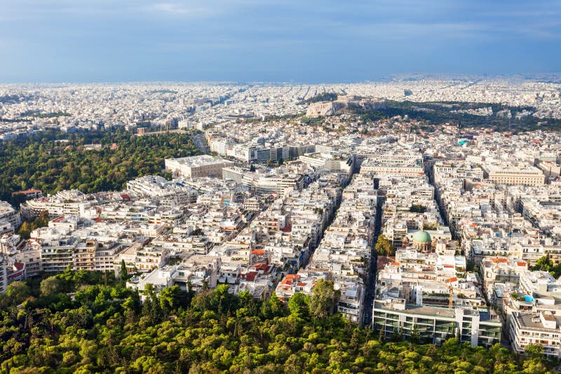 Athens Aerial Panoramic View Editorial Stock Photo - Image of ancient ...