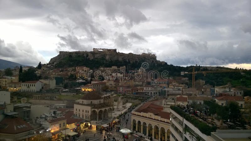 Athens, Beautiful View of the Acropolis. Editorial Stock Image - Image ...