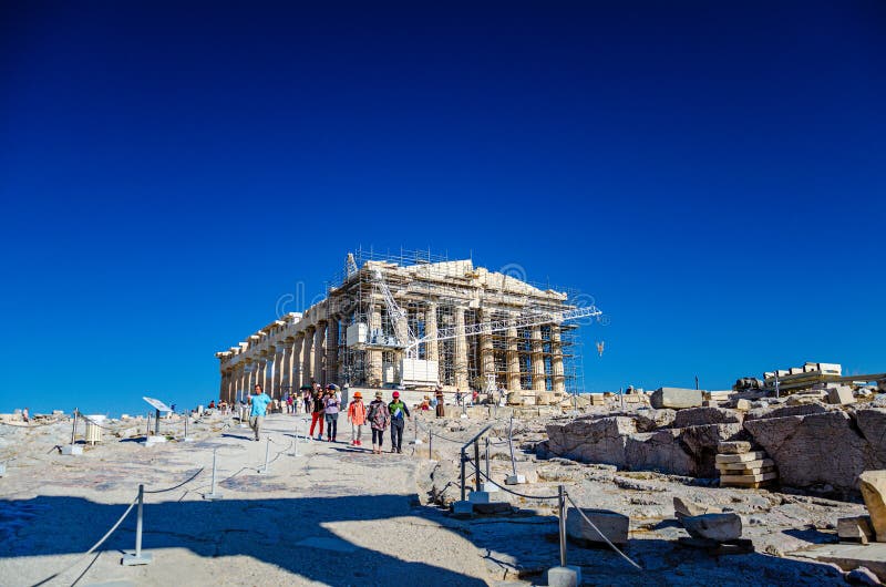 ATHENS CITY, GREECE - SEPTEMBER 2015: Iconic View of the Acropolis of ...