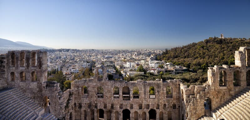Athens City. View from Acropolis, Greece. Stock Photo - Image of ...