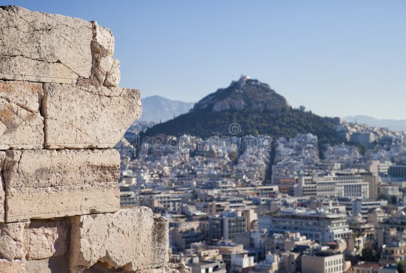 Athens City. View from Acropolis, Greece. Stock Photo - Image of ...
