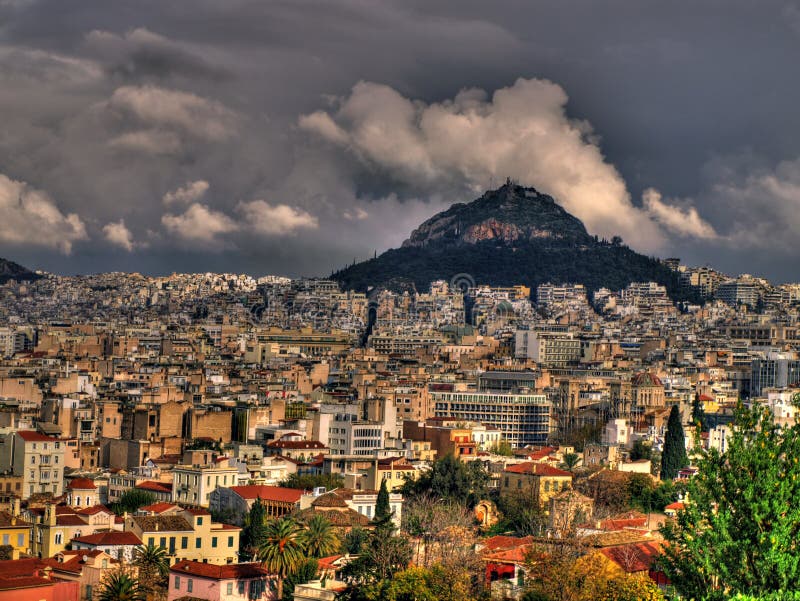 Athens City View from Acropolisn Stock Image - Image of building ...