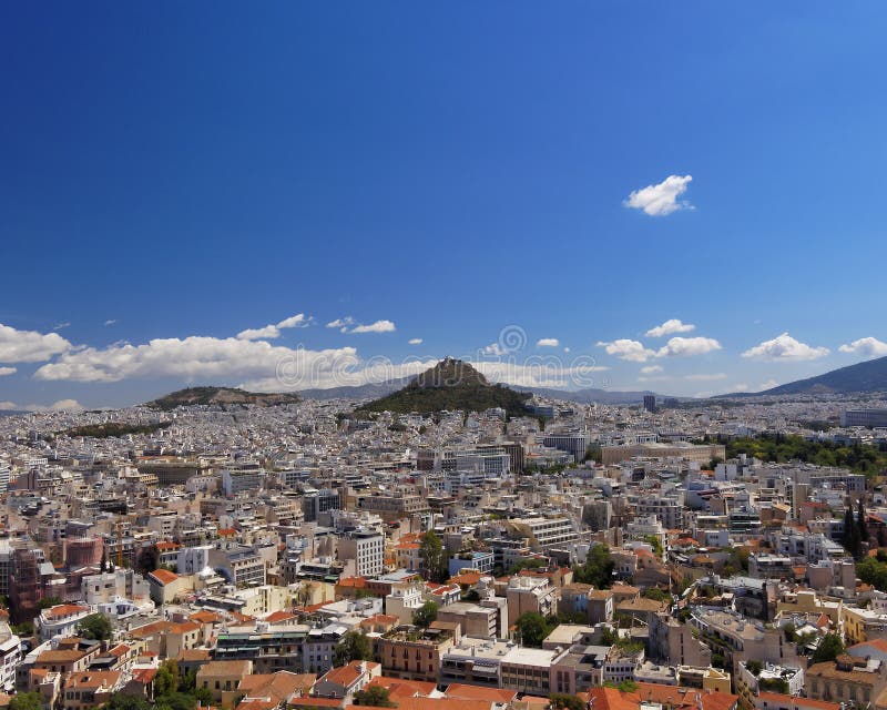 Athens Cityscape, North View from Acropolis Stock Image - Image of ...