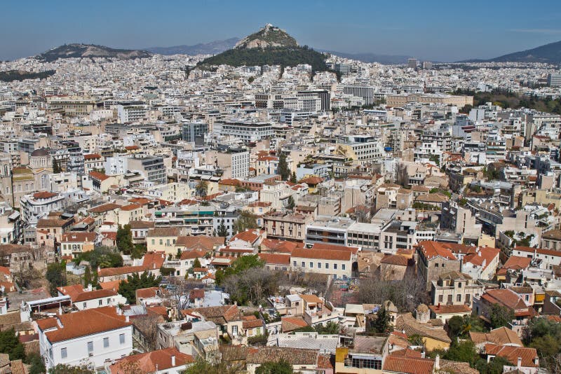 Athens Cityscape View, Greece Stock Photo - Image of landscape, athens ...