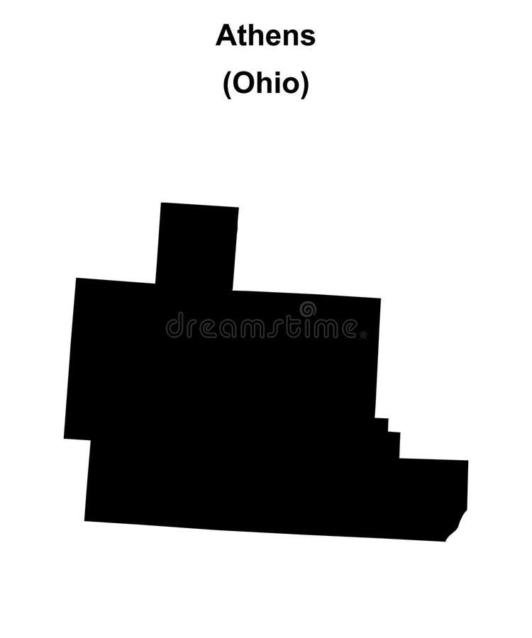 Athens outline map stock illustration. Illustration of area - 361749356