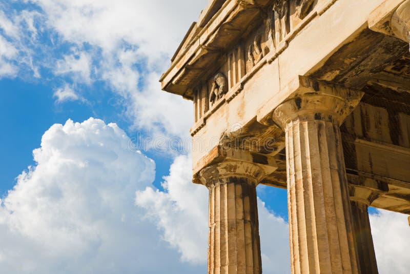 Athens - the Detail of Temple of Hephaestus Stock Image - Image of ...
