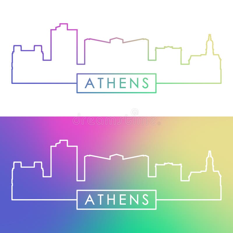 Athens, Georgia Skyline, Monochrome Silhouette. Stock Vector ...