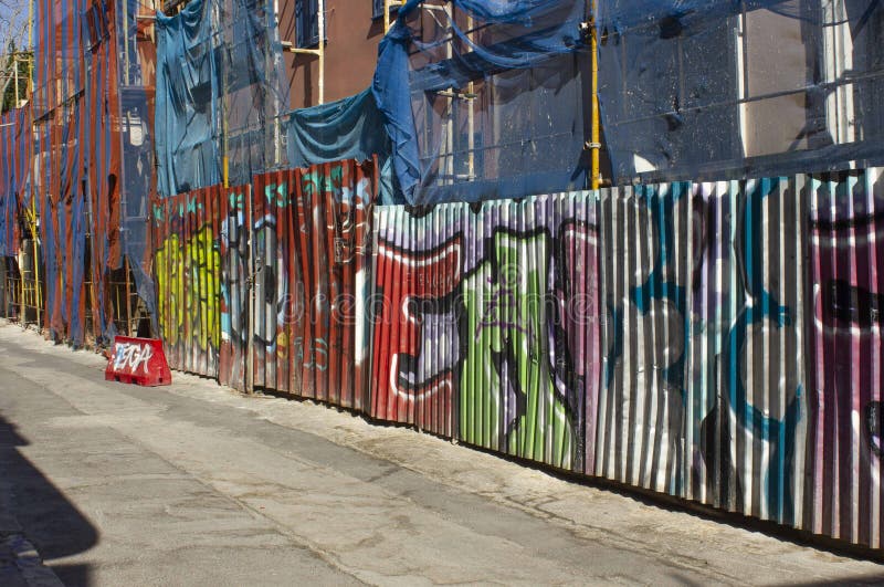 Desert Street in Athens with a Colored Building Site Editorial Stock ...